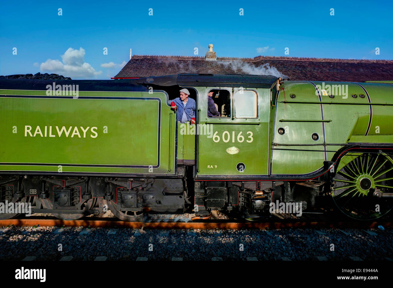 Tornado Steam Engine passing through Clitheroe station Stock Photo - Alamy
