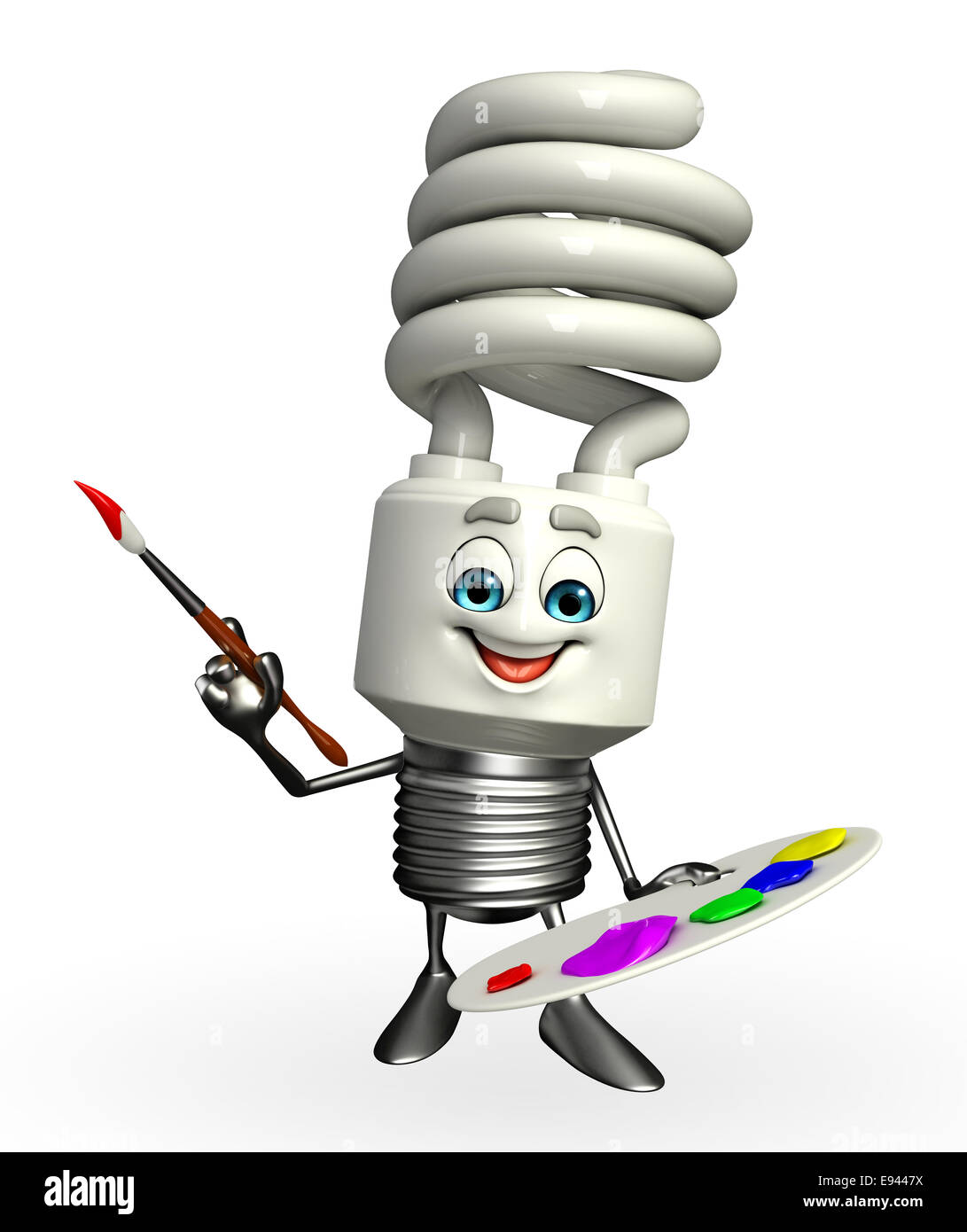 Cartoon Character of CFL with Color plate Stock Photo - Alamy