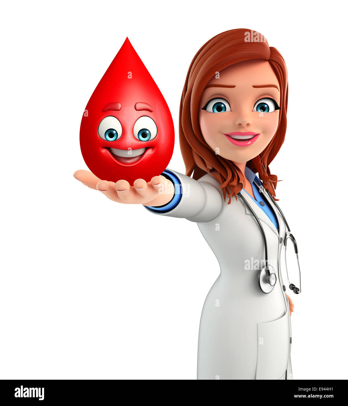 Illustration of Young Doctor with blood drope Stock Photo - Alamy