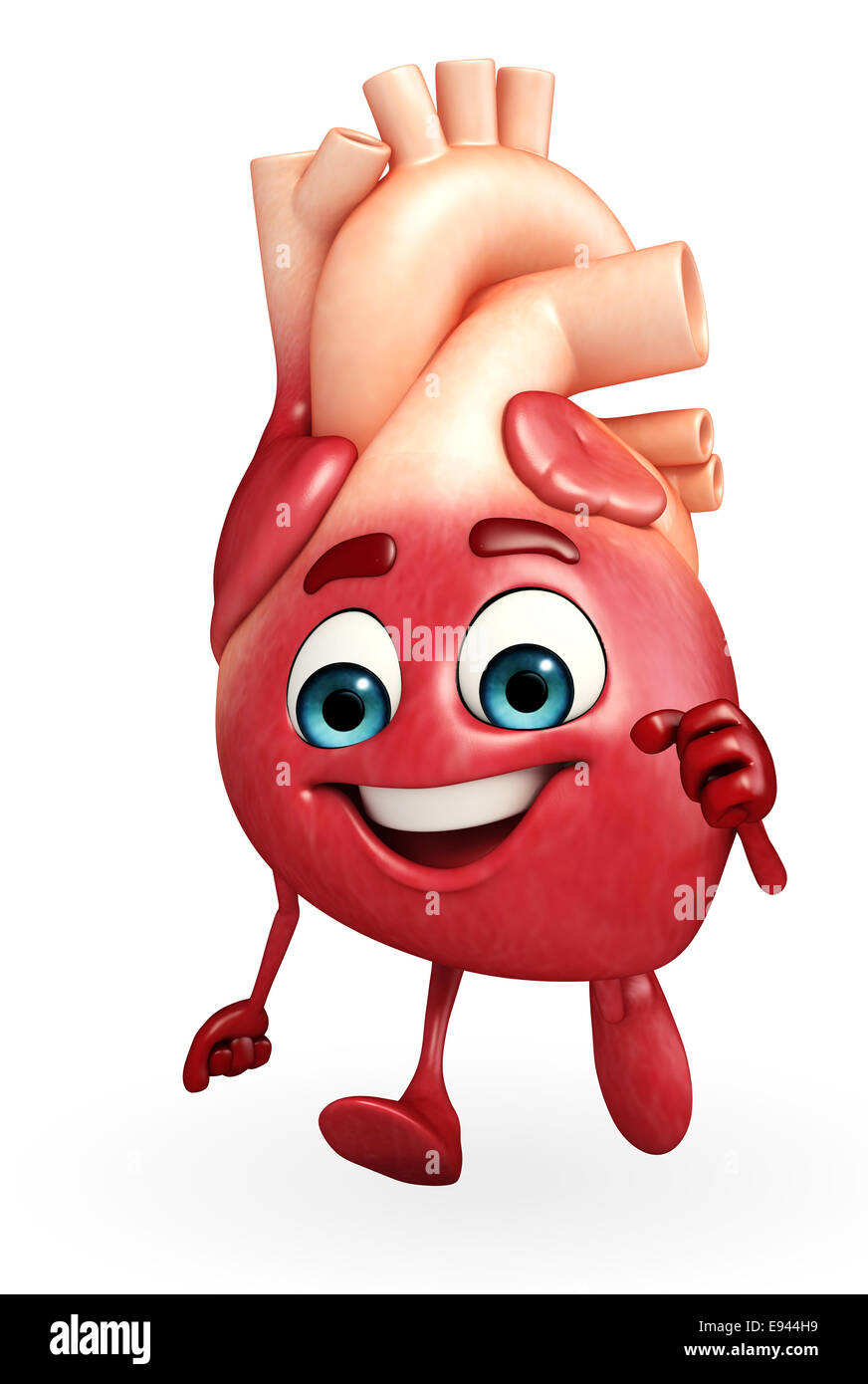 Cartoon Character of heart with running pose Stock Photo - Alamy
