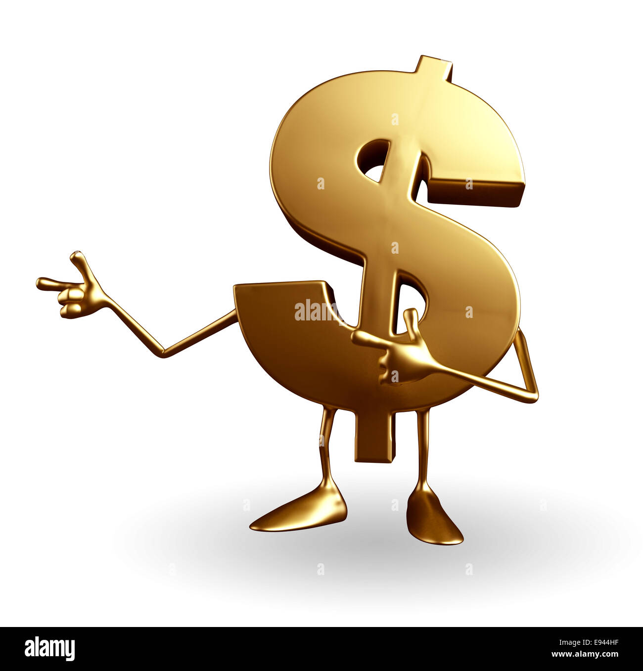 Cartoon Character of dollar with pointing pose Stock Photo - Alamy