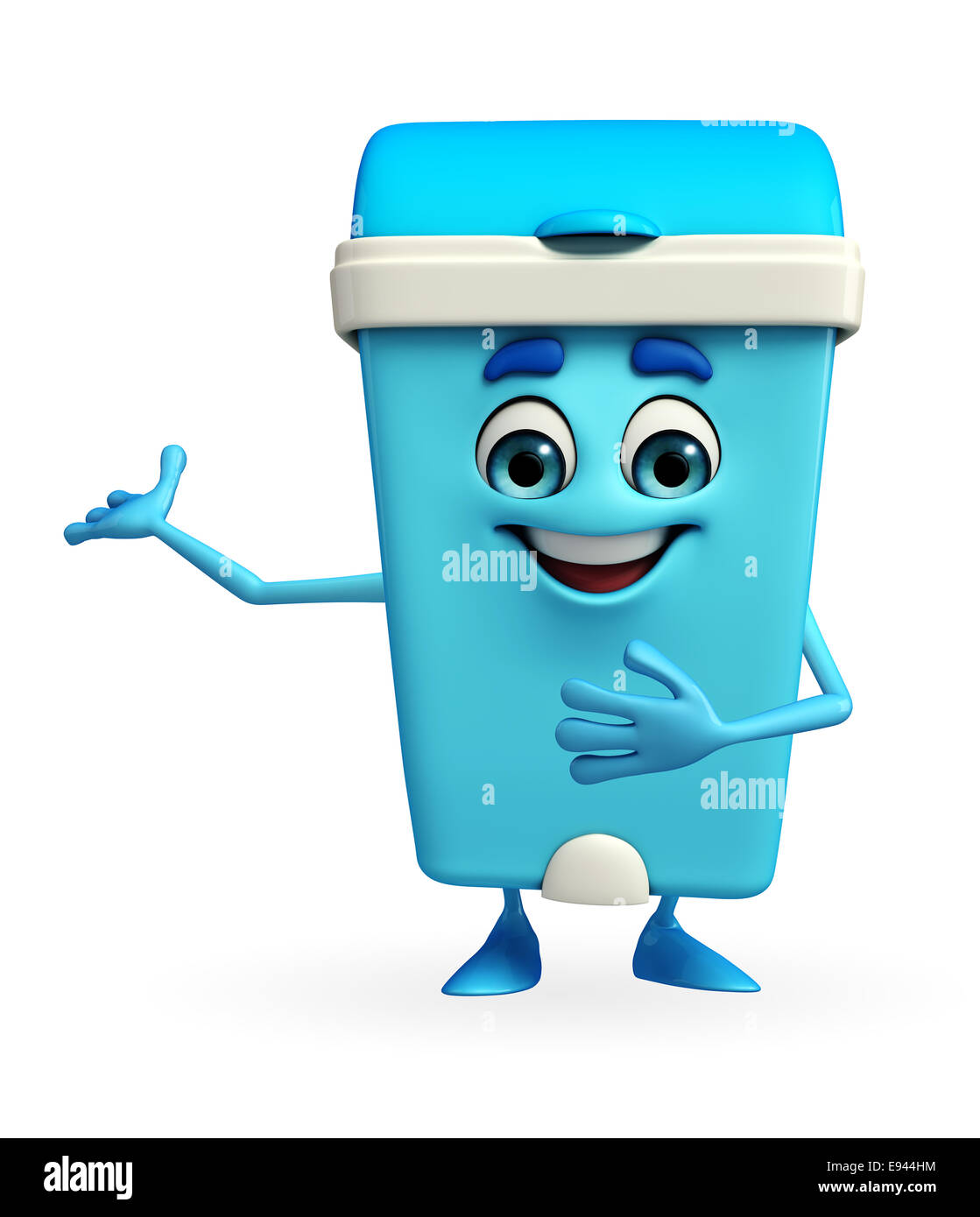 Cartoon Character of Dustbin with welcome pose Stock Photo - Alamy