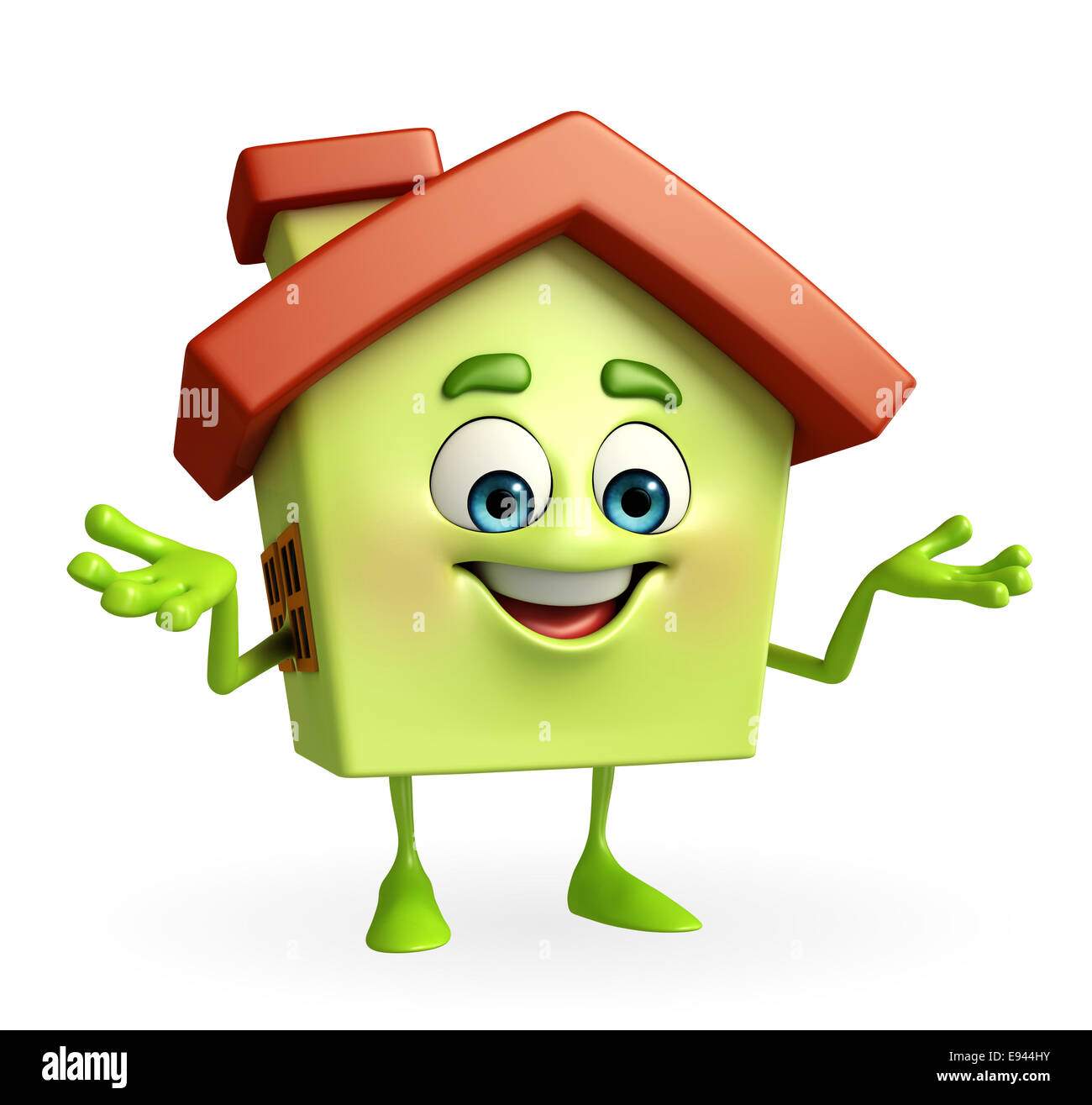Cartoon Charcter of house with presenting Stock Photo - Alamy