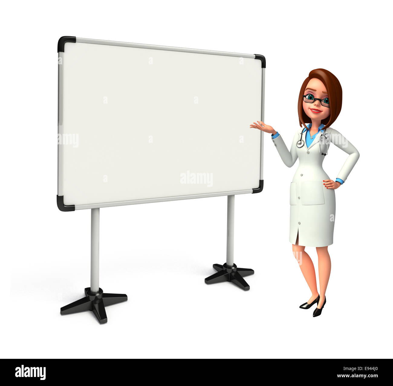 Illustration of young doctor with display board Stock Photo - Alamy