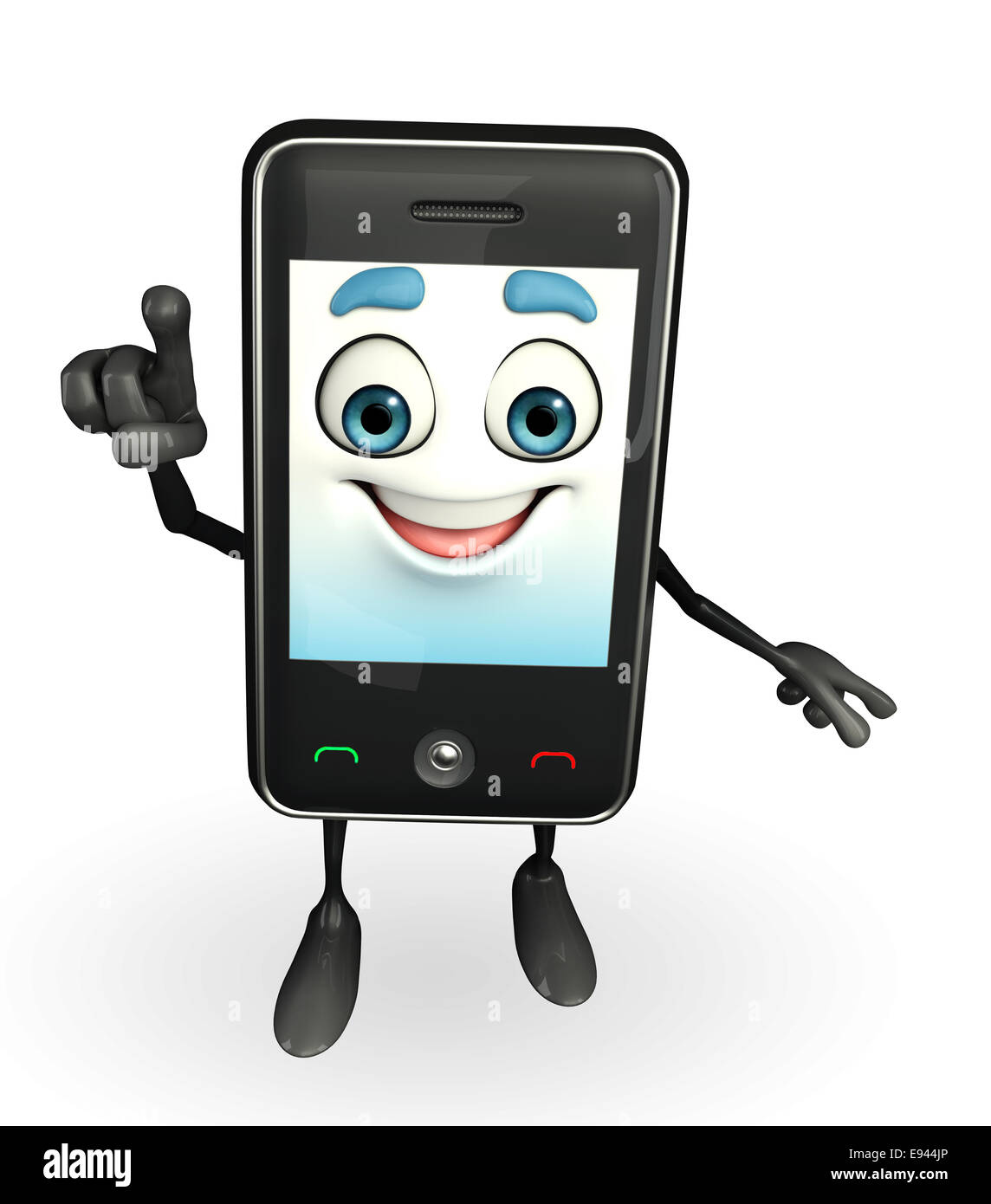 Cartoon Character of Mobile is pointing Stock Photo - Alamy