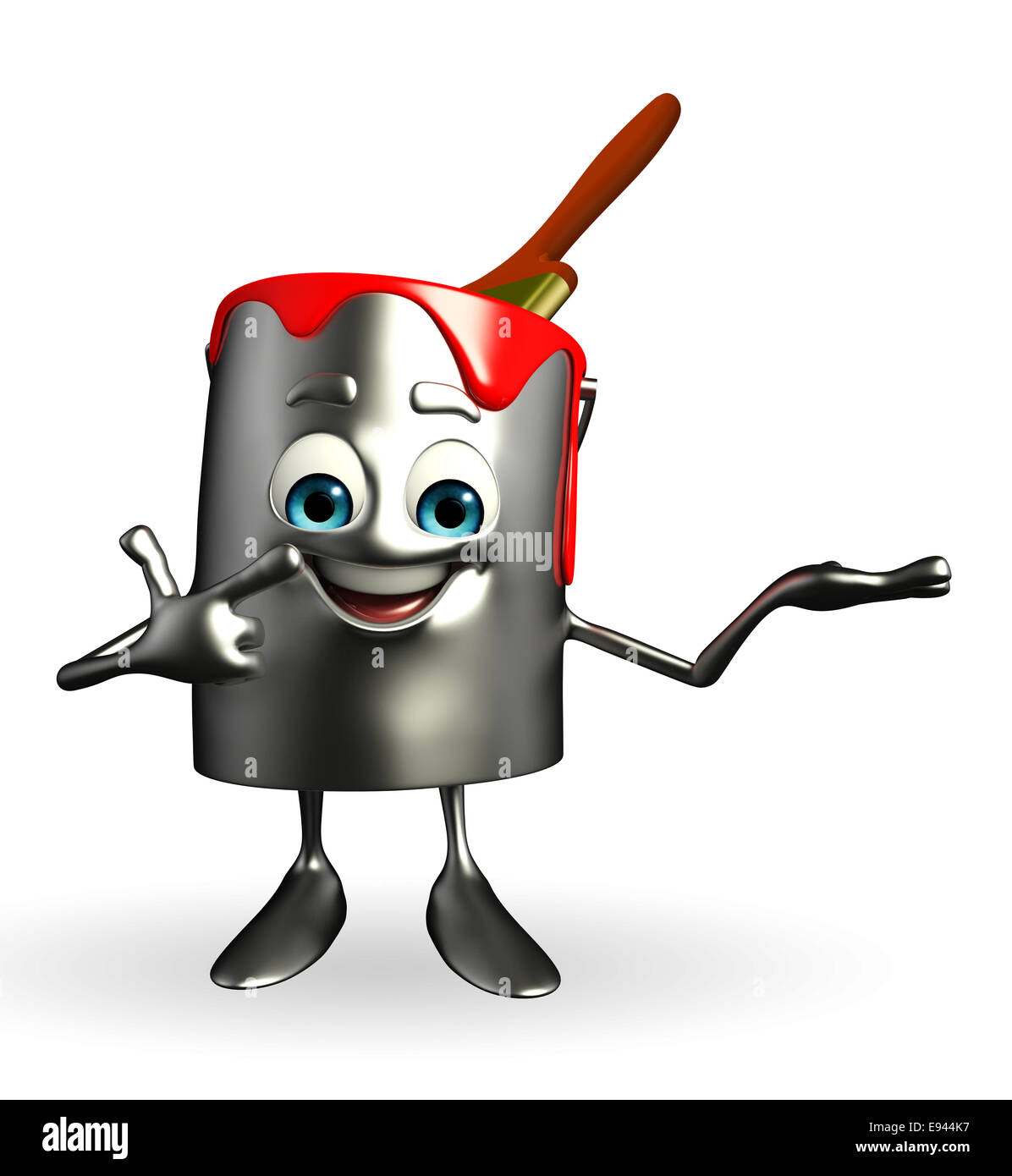 Cartoon Character of paint bucket is presenting Stock Photo - Alamy