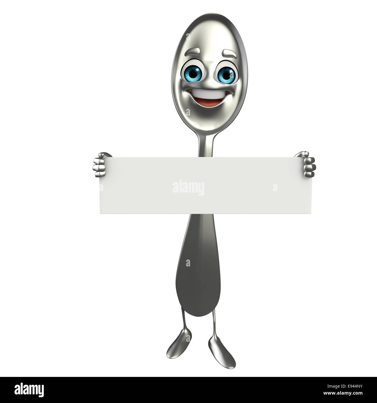 Cartoon character of spoon with sign Stock Photo - Alamy