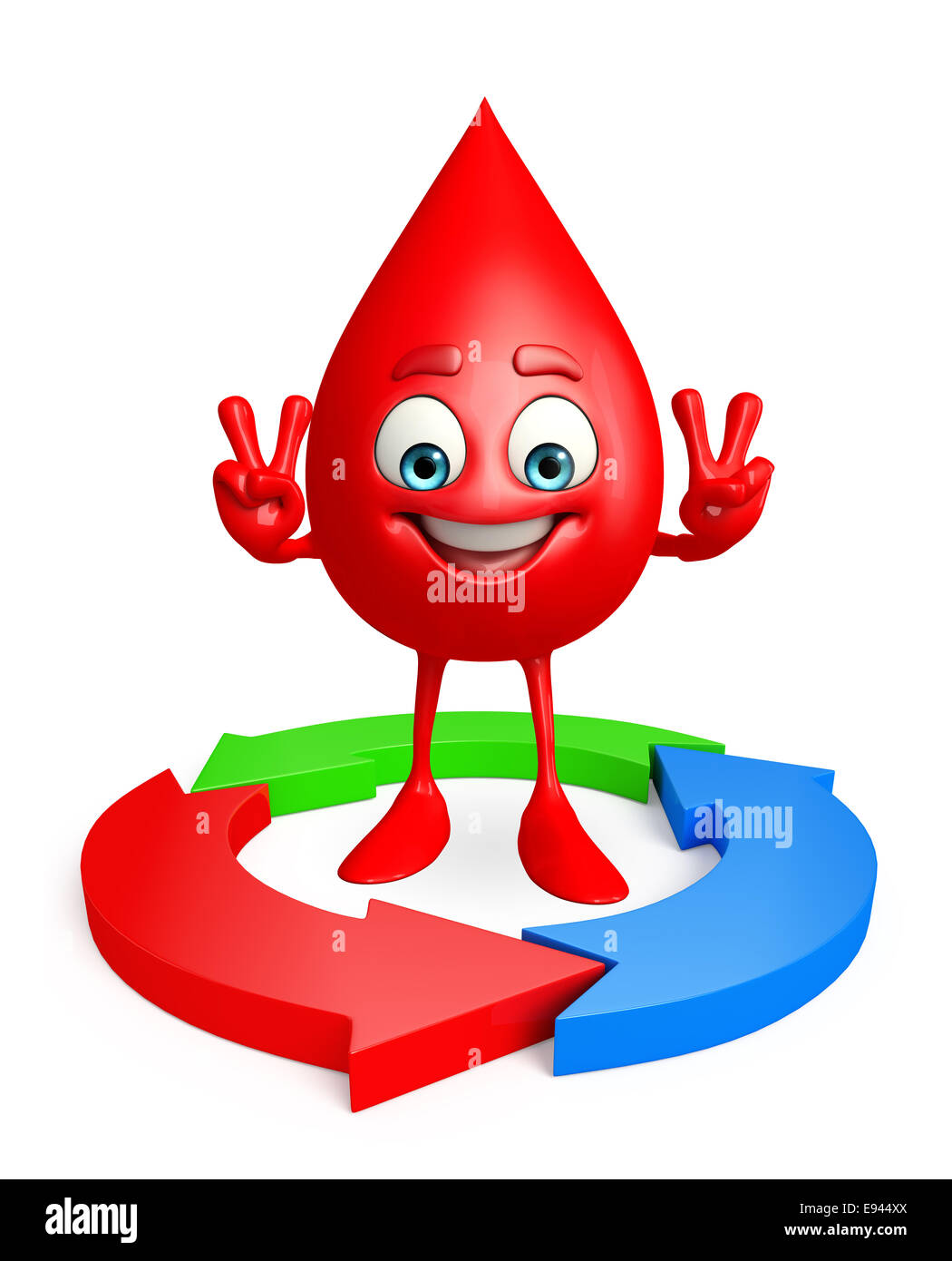 Cartoon Character of Blood Drop with arrow Stock Photo - Alamy