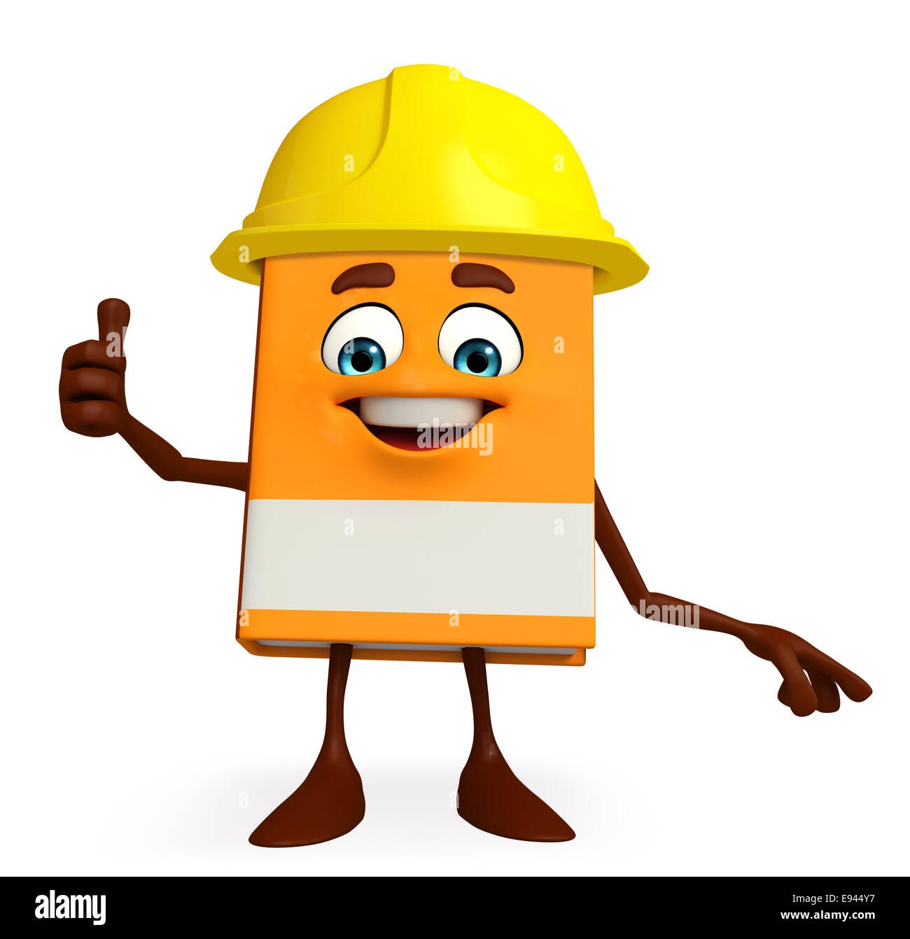 Cartoon Character of Book with worker hat Stock Photo - Alamy
