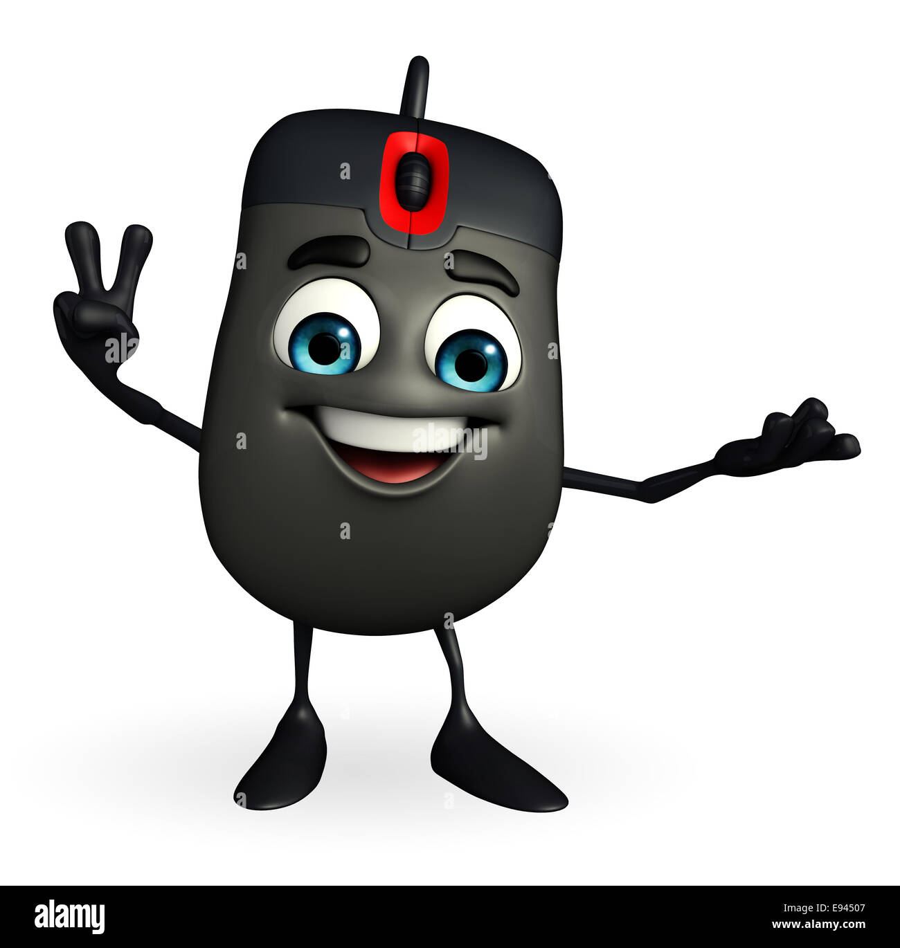 Cartoon Character of Computer Mouse with Victory pose Stock Photo - Alamy