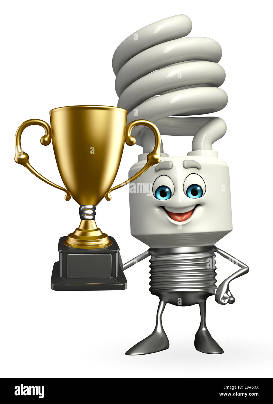 Cartoon Character of CFL with trophy Stock Photo - Alamy