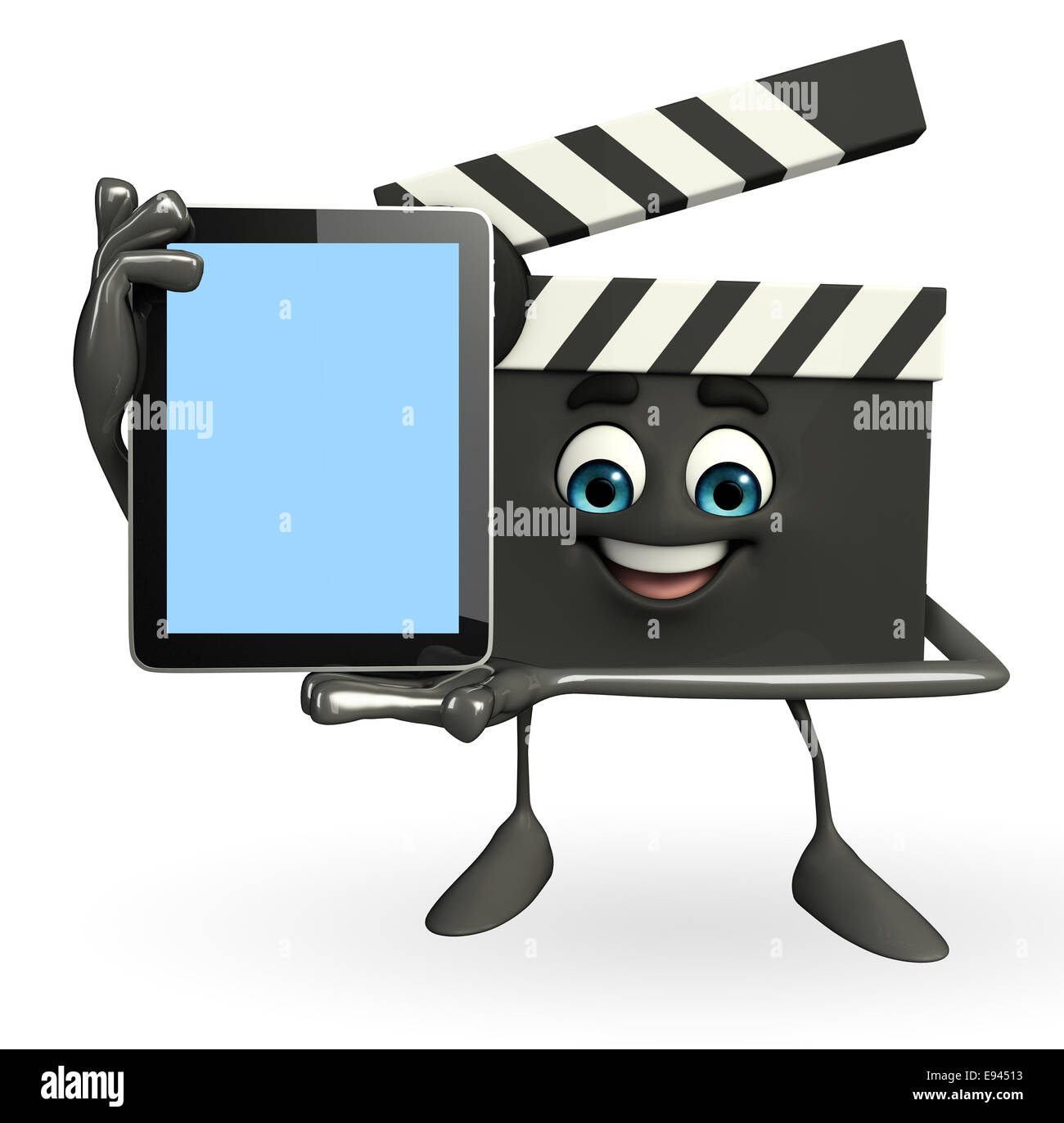 Cartoon Character of Clapper Board with tab Stock Photo - Alamy