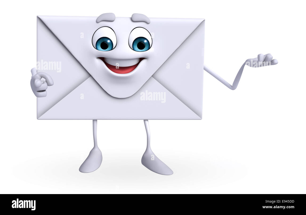 Cartoon Character of mail is presenting Stock Photo - Alamy