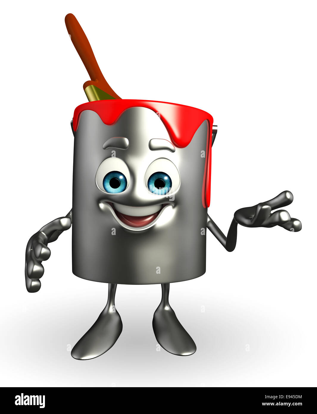 Cartoon Character of paint bucket is presenting Stock Photo - Alamy