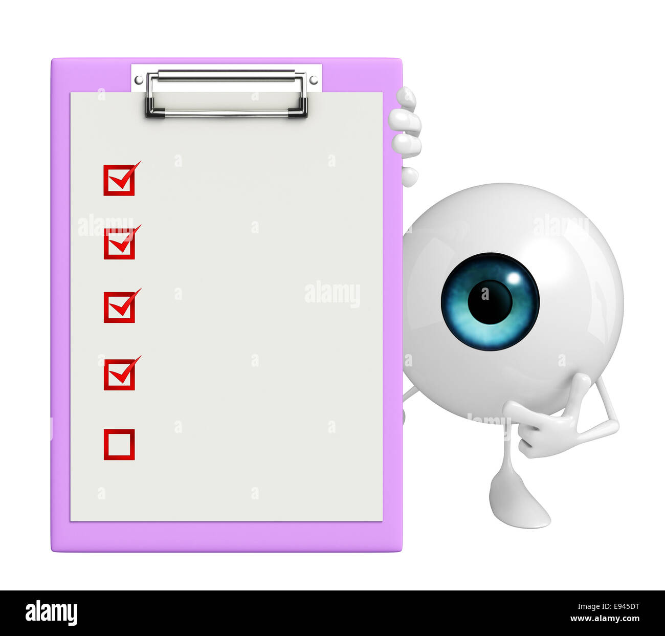 Cartoon character of eye with notepad Stock Photo - Alamy