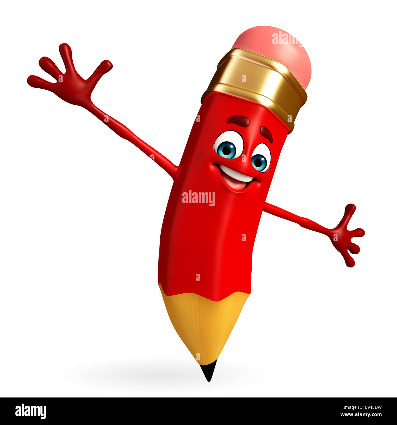 Cartoon character pencil happy pose hi-res stock photography and images ...