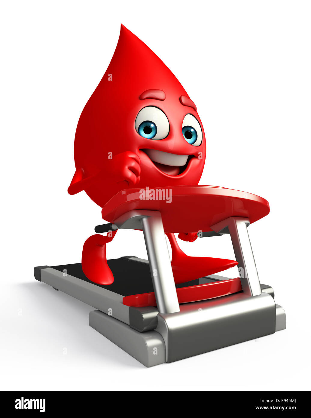 Cartoon Character of Blood Drop with walking machine Stock Photo - Alamy