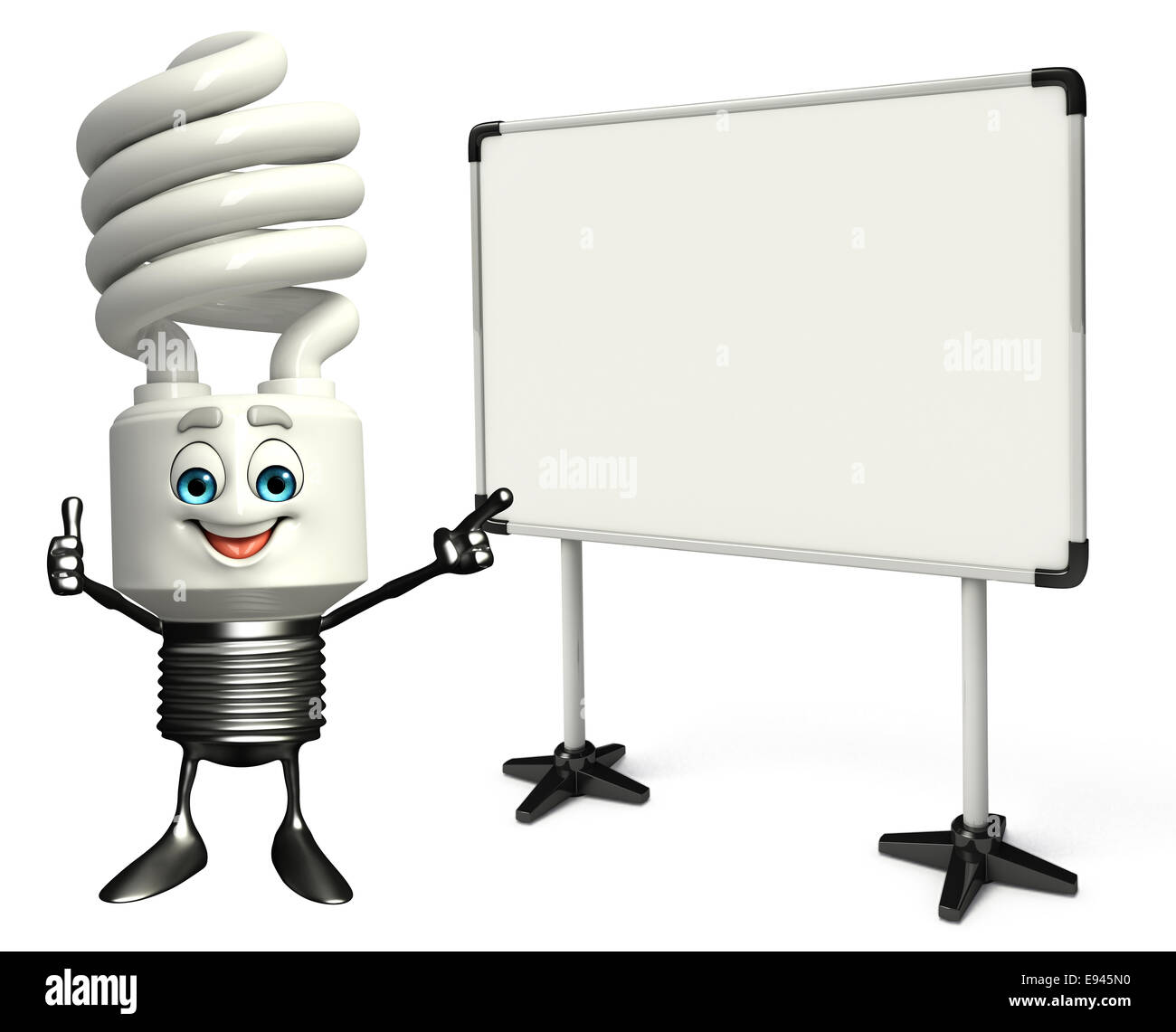 Cartoon Character of CFL with display board Stock Photo - Alamy