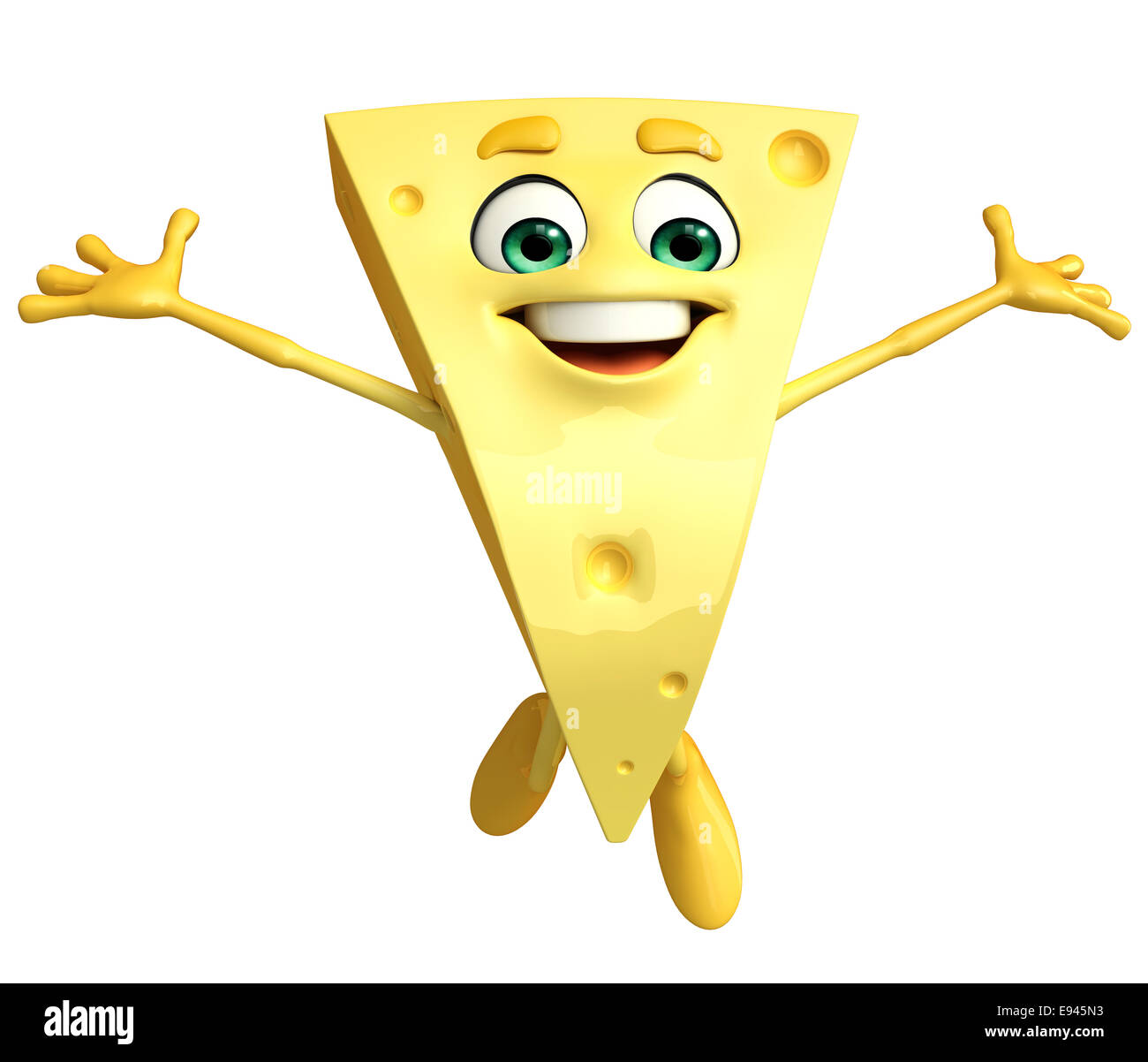 Cartoon Character of Cheese is running Stock Photo - Alamy
