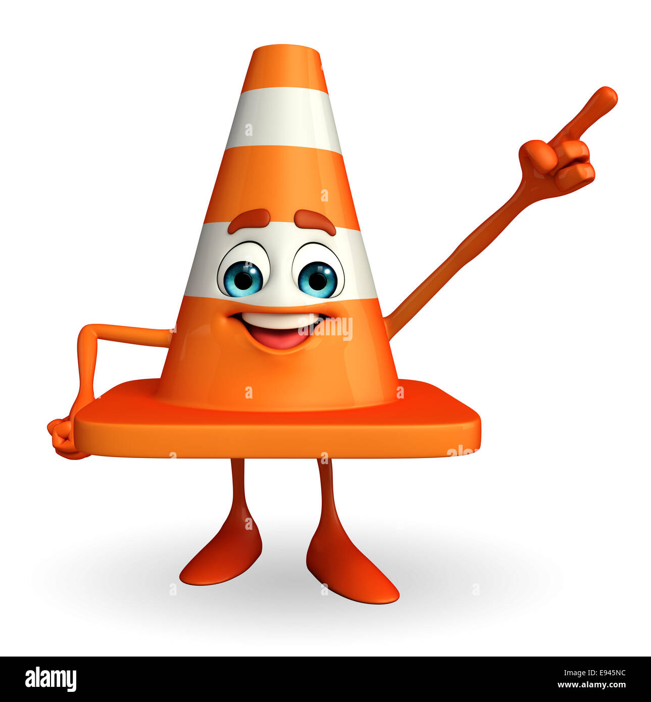 Cartoon Character of Construction cone with pointing pose Stock Photo ...