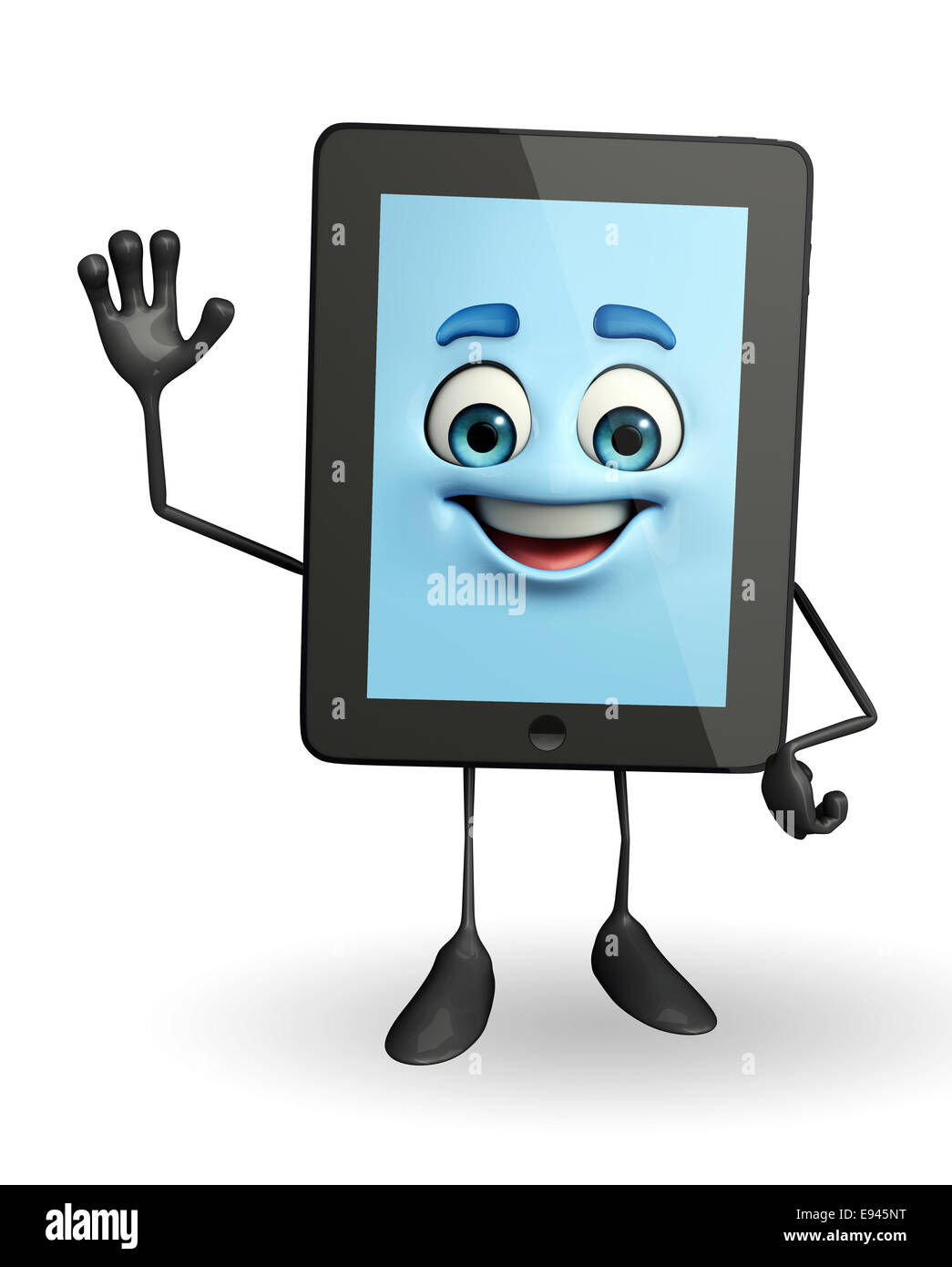 Cartoon character of tab with hello pose Stock Photo - Alamy