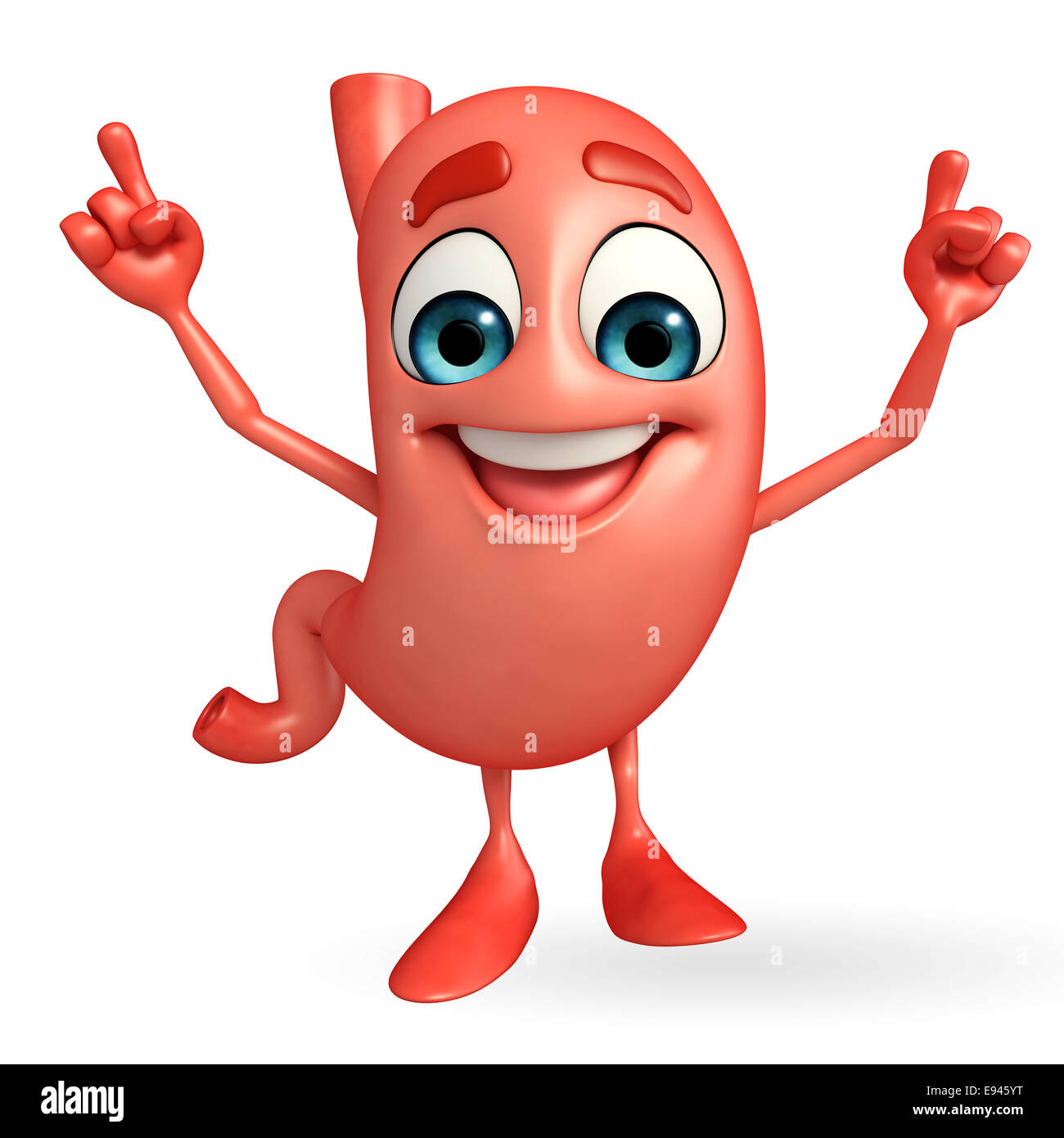 Cartoon Character of stomach with dance pose Stock Photo - Alamy