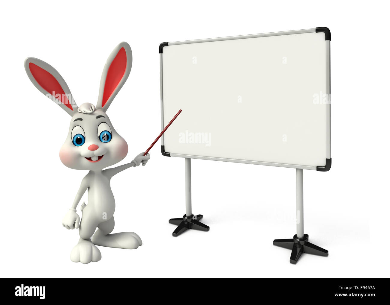 Cartoon Character of Easter Bunny with display board Stock Photo - Alamy