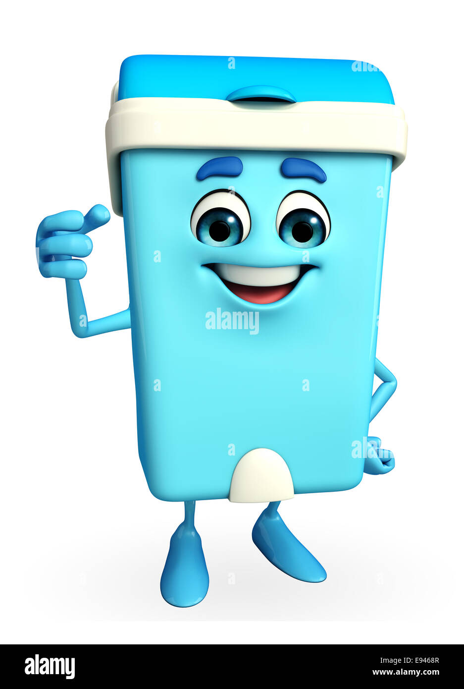 Cartoon Character of Dustbin with holding pose Stock Photo - Alamy