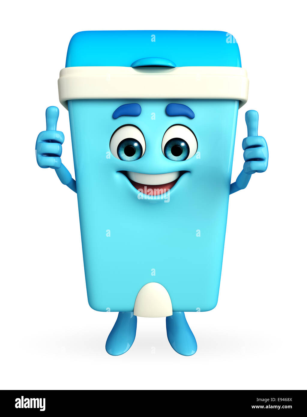 Cartoon Character of Dustbin with best sign Stock Photo - Alamy