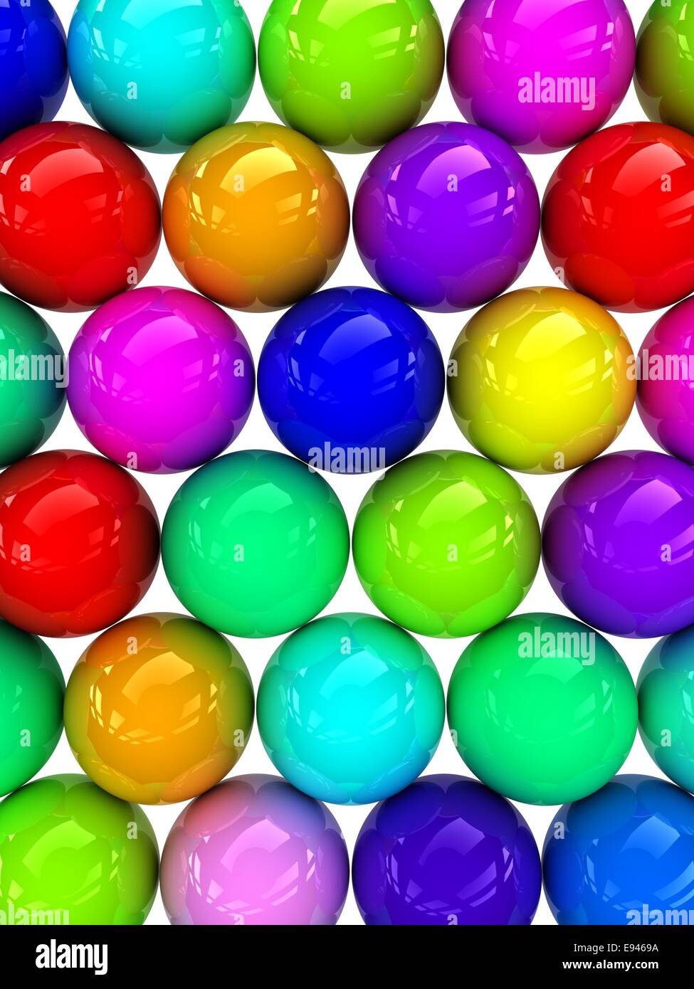 colorful 3D spheres on white background Stock Photo - Alamy