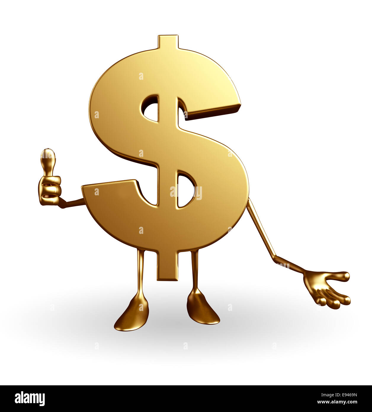 Cartoon character dollar happy pose Cut Out Stock Images & Pictures - Alamy