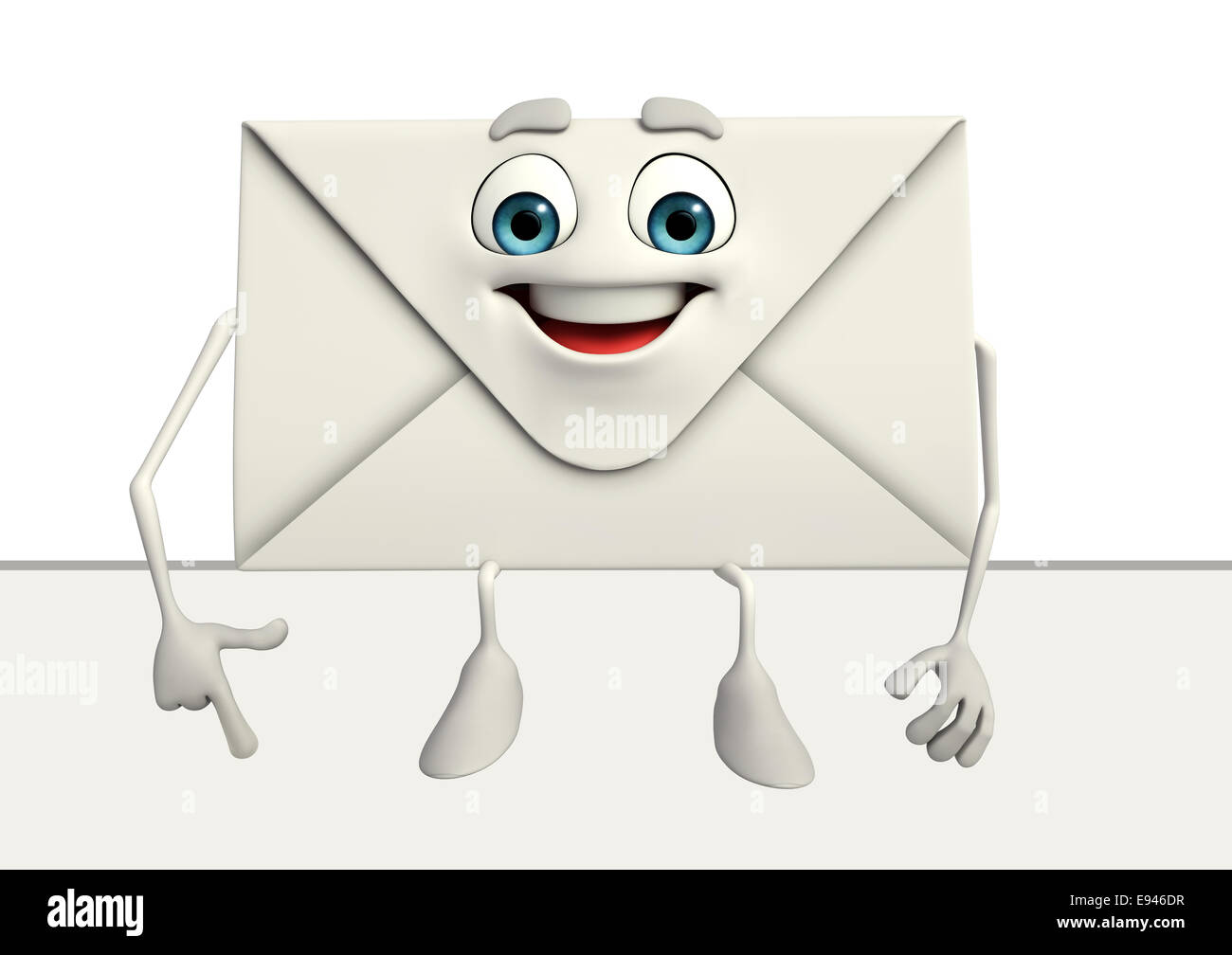 Cartoon Character of mail with sign Stock Photo - Alamy