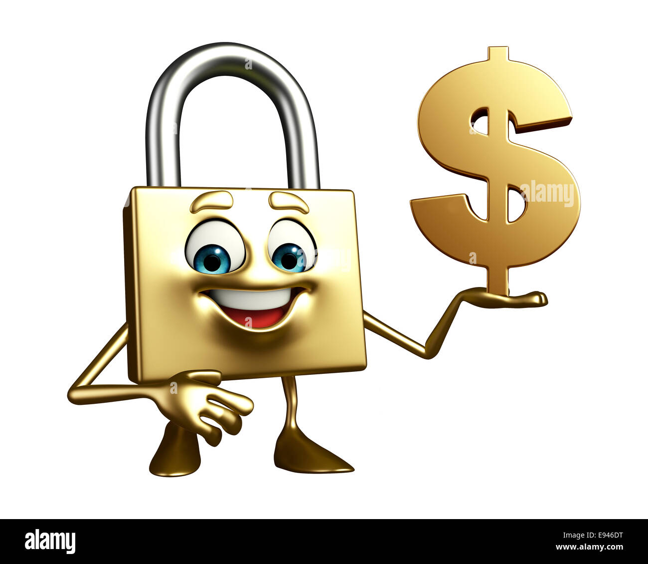 Cartoon character dollar lock hi-res stock photography and images - Alamy
