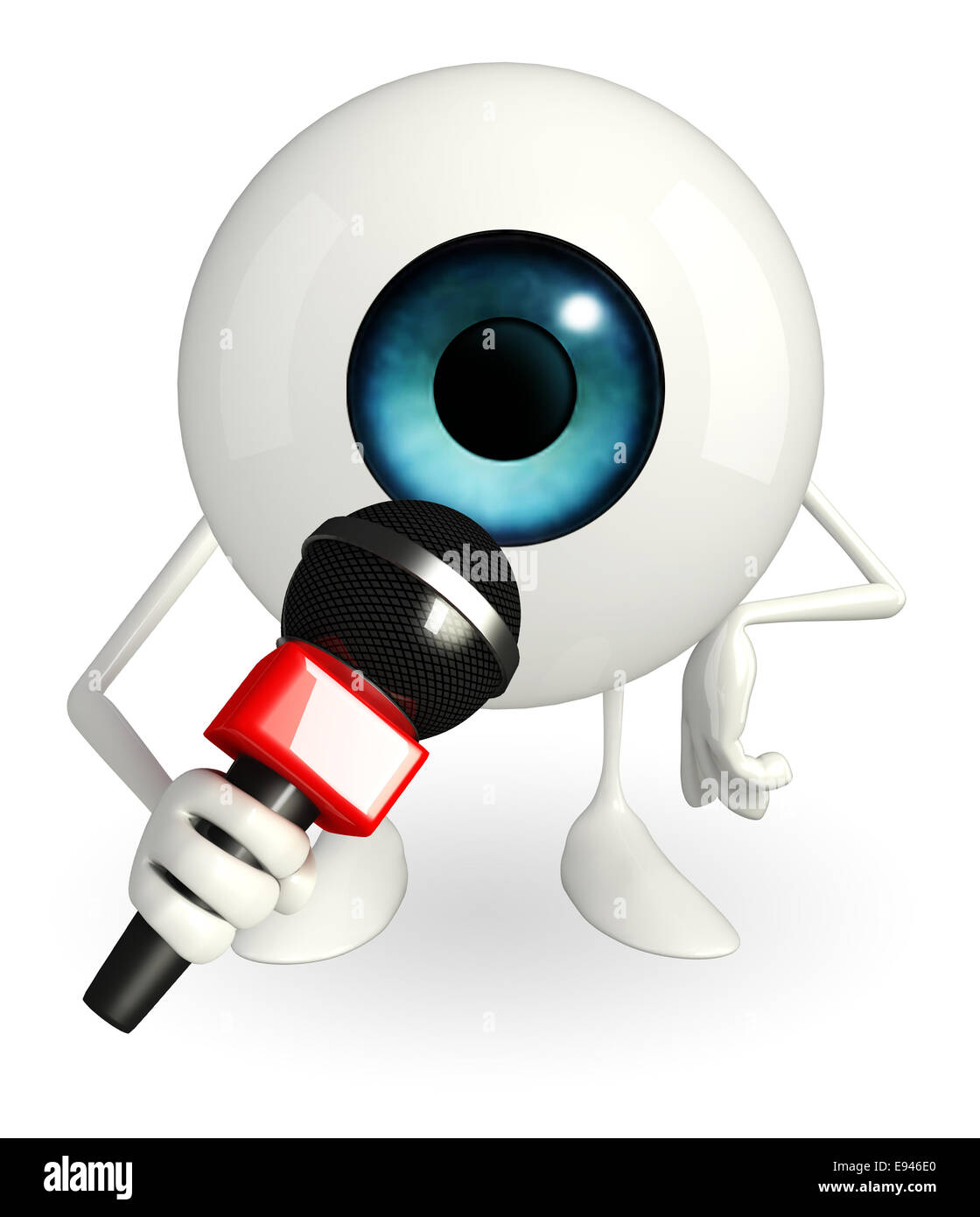 Cartoon character of eye with mike Stock Photo - Alamy