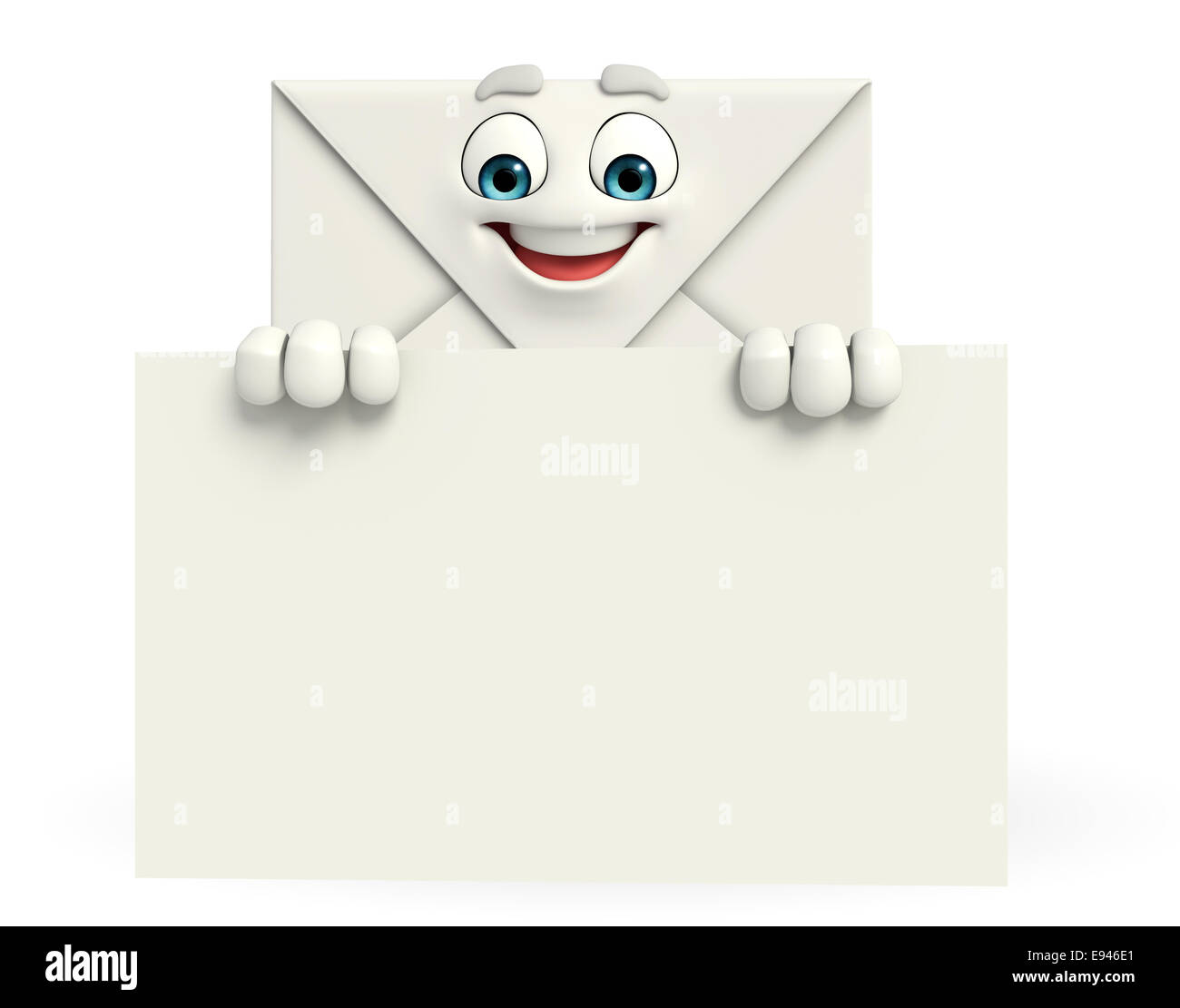 Cartoon Character of mail with sign Stock Photo - Alamy