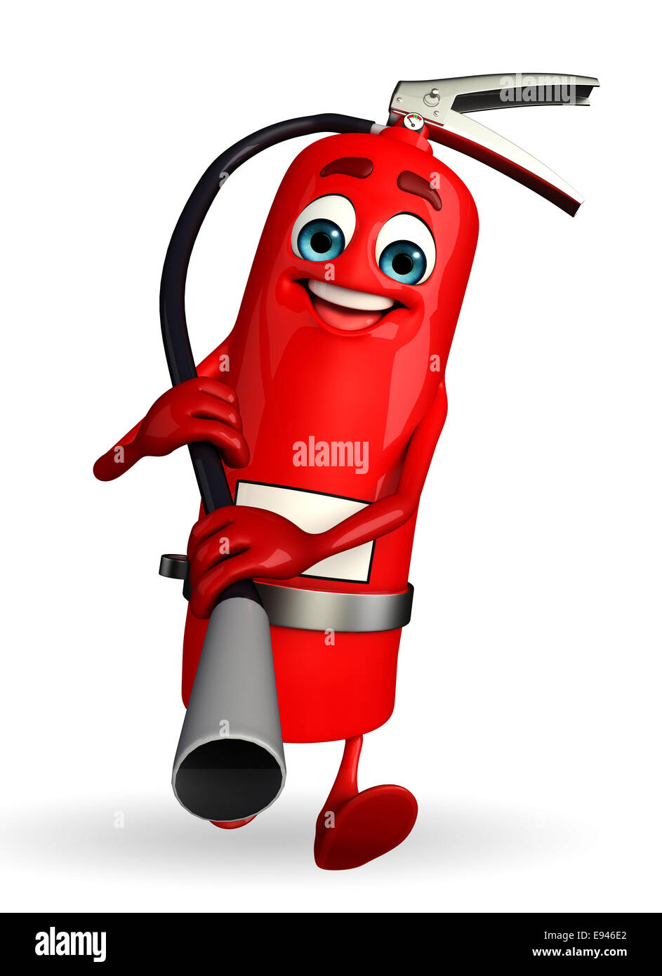 Cartoon Character of fire extinguisher is walking Stock Photo - Alamy