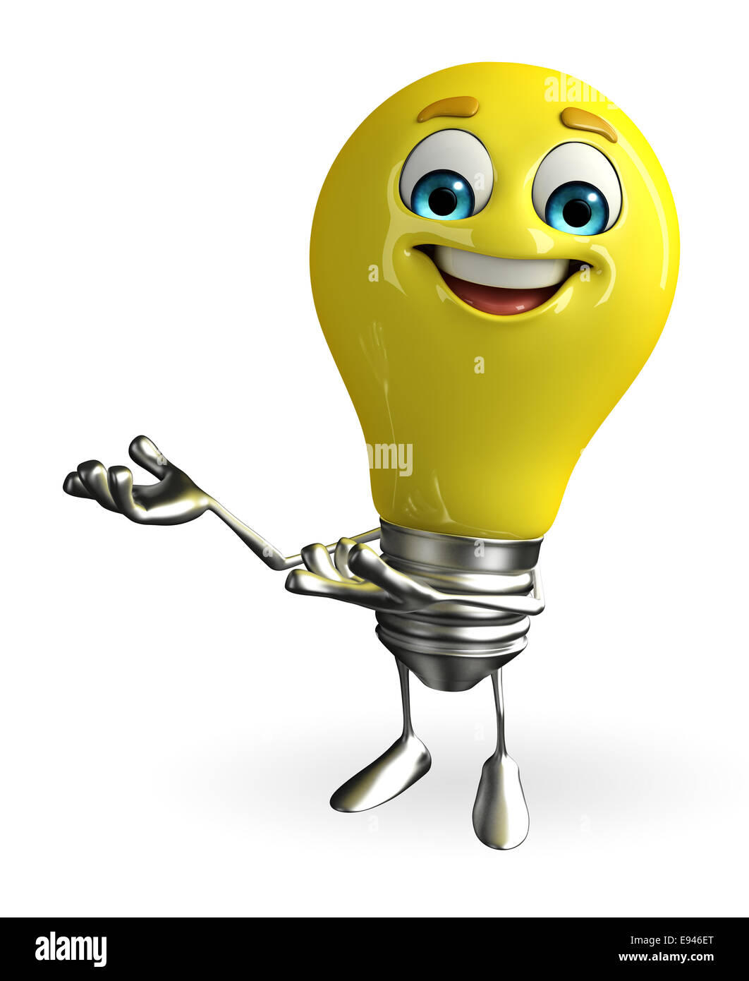 Cartoon Character of light bulb with holding pose Stock Photo - Alamy
