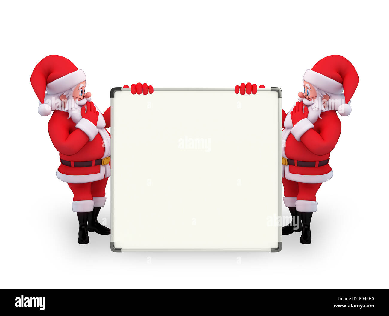 Illustration of santa claus with display board Stock Photo - Alamy