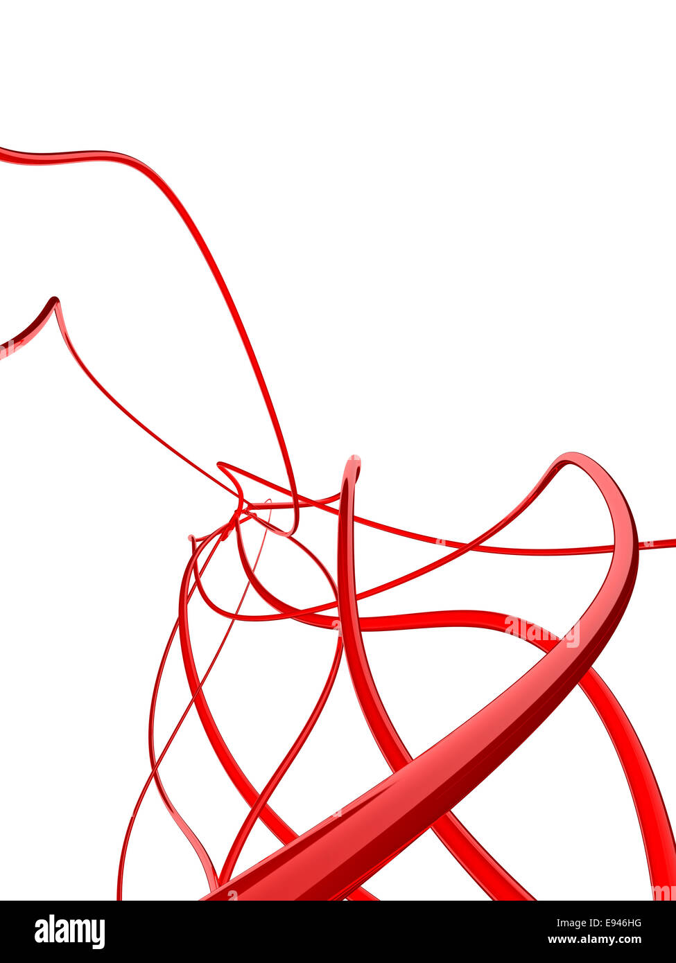 red metallic wires isolated with white background Stock Photo - Alamy