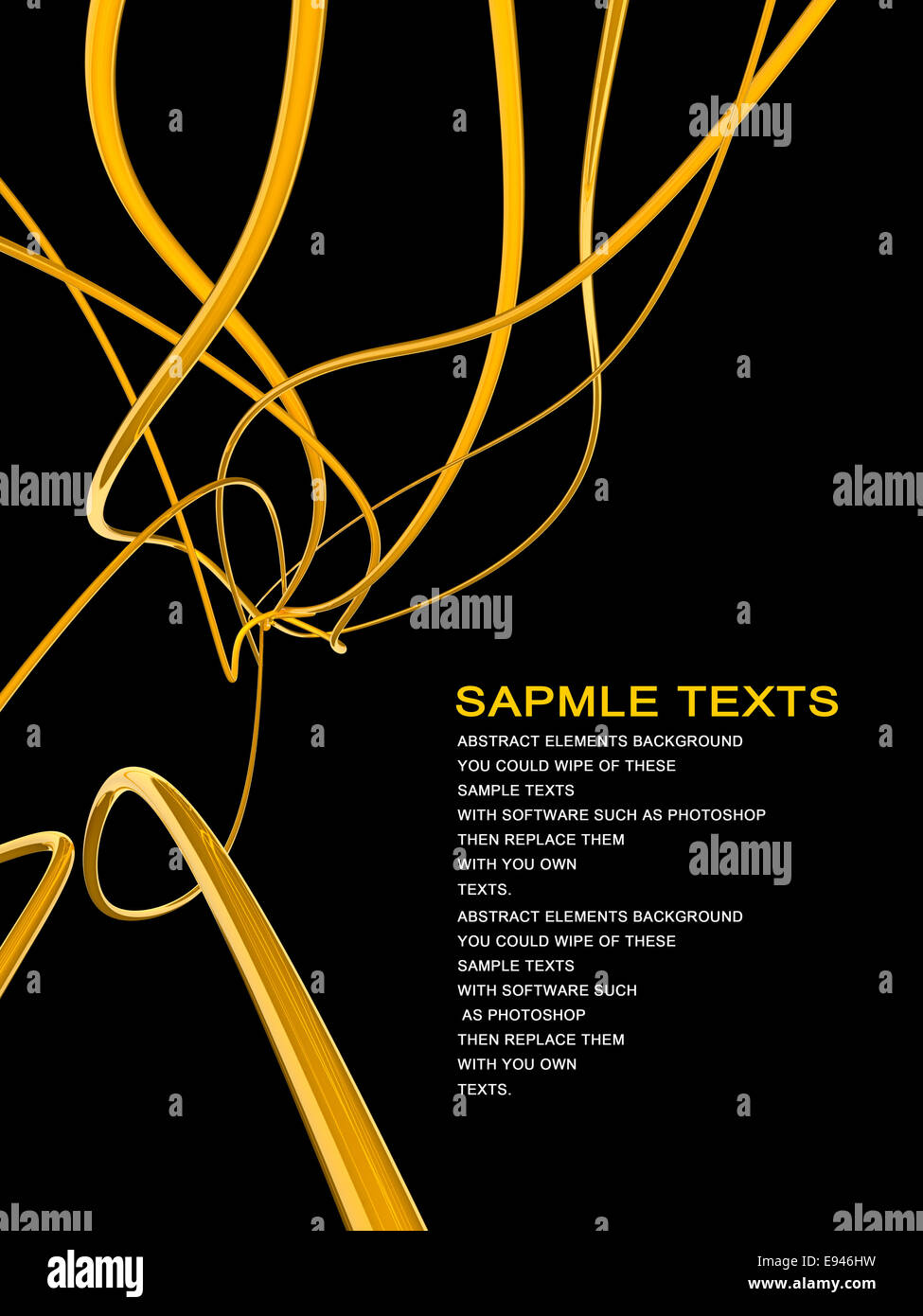 yellow metallic wires isolated with white background Stock Photo - Alamy