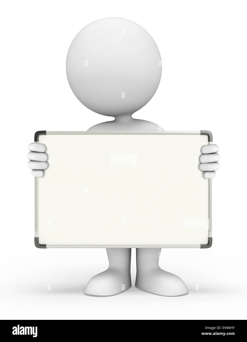 Illustration of white character with display board Stock Photo - Alamy