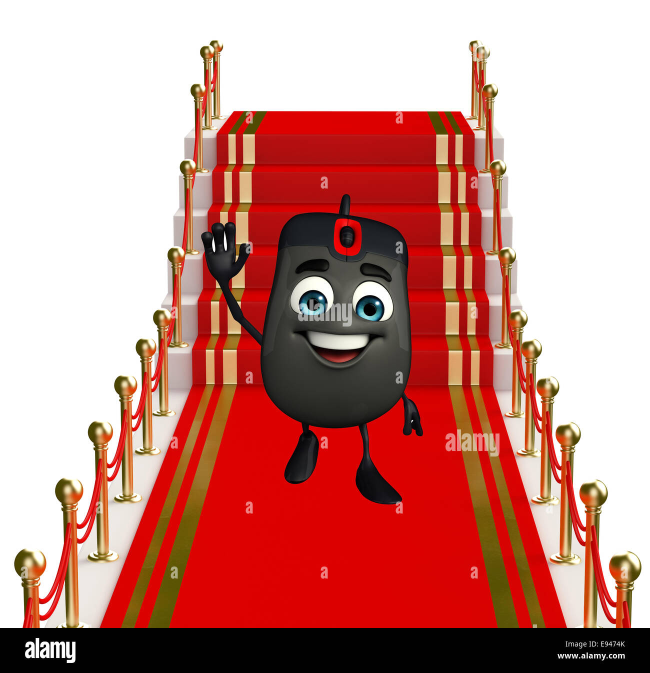 Cartoon Character of Computer Mouse on the red carpet Stock Photo - Alamy