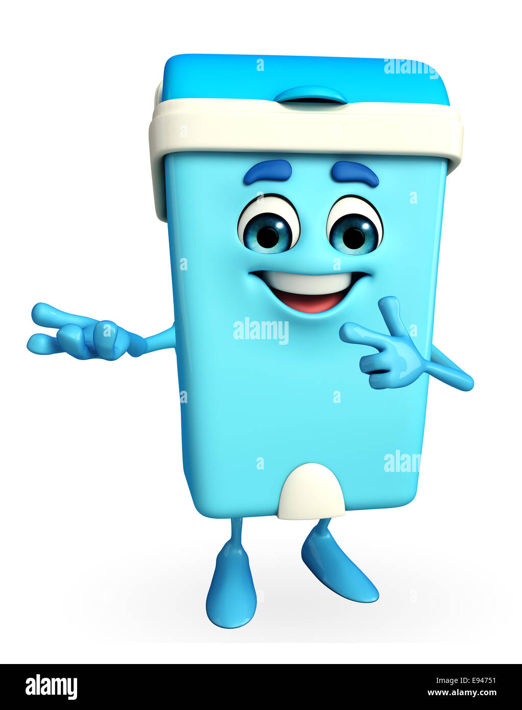 Cartoon Character of Dustbin with with presenting pose Stock Photo - Alamy