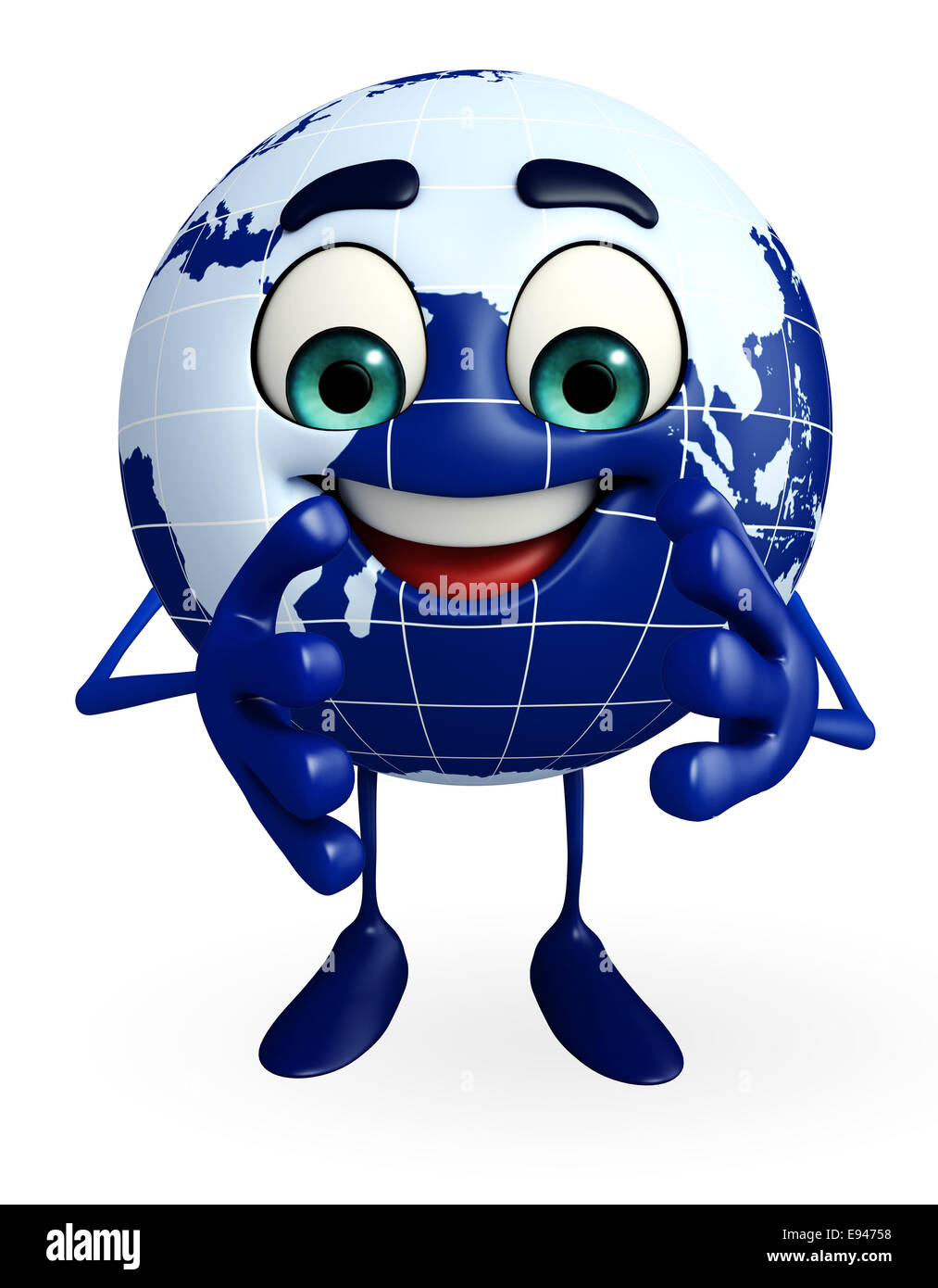 Cartoon Character of Globe is clapping Stock Photo - Alamy