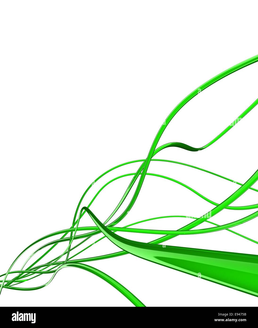 green metallic wires isolated with white background Stock Photo - Alamy