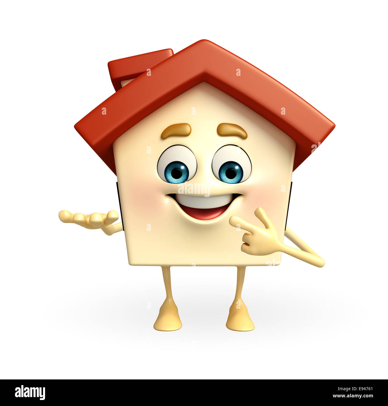 Cartoon Charcter of house is presenting Stock Photo - Alamy