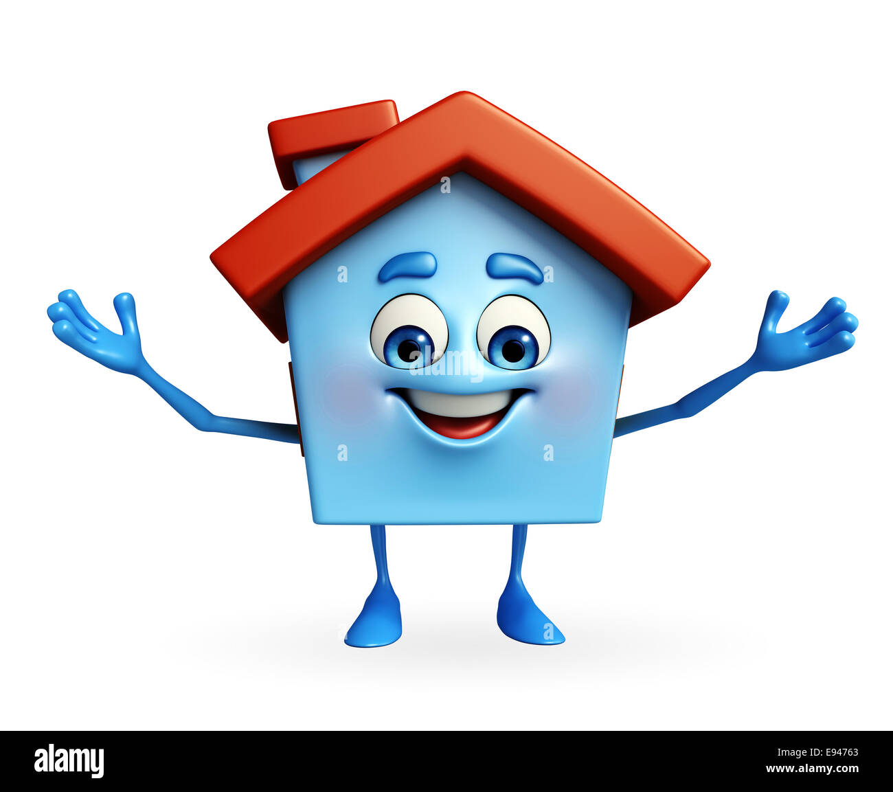 Cartoon Charcter of house with happy pose Stock Photo - Alamy