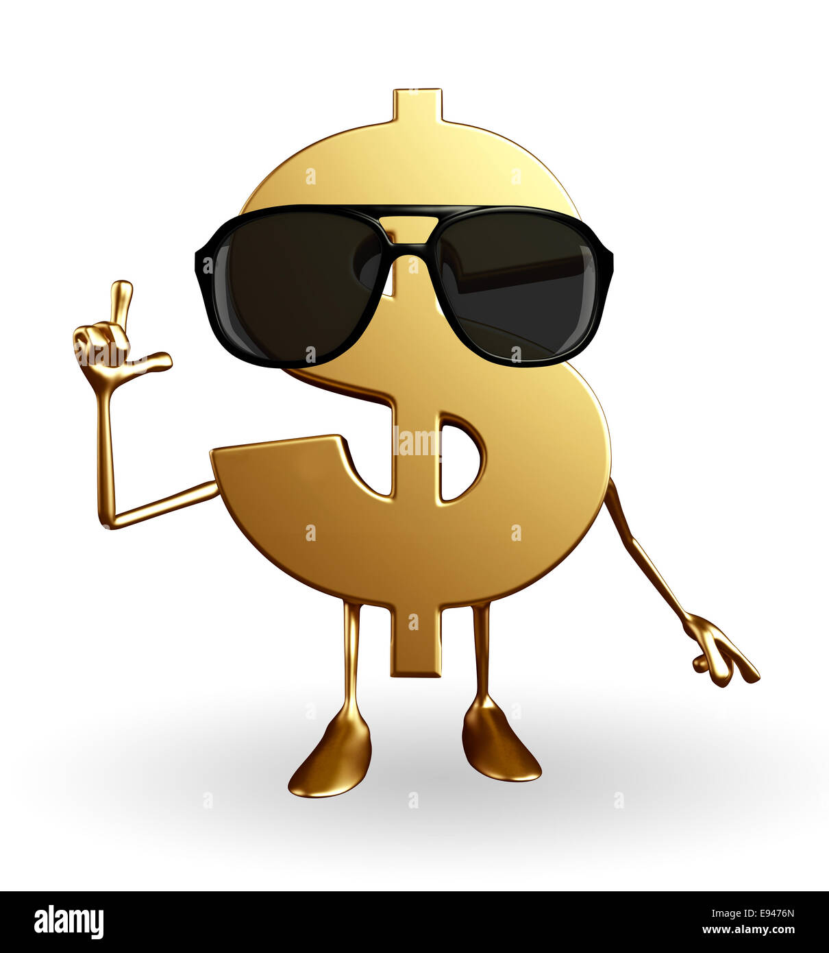 Cartoon Character of dollar with goggle Stock Photo - Alamy
