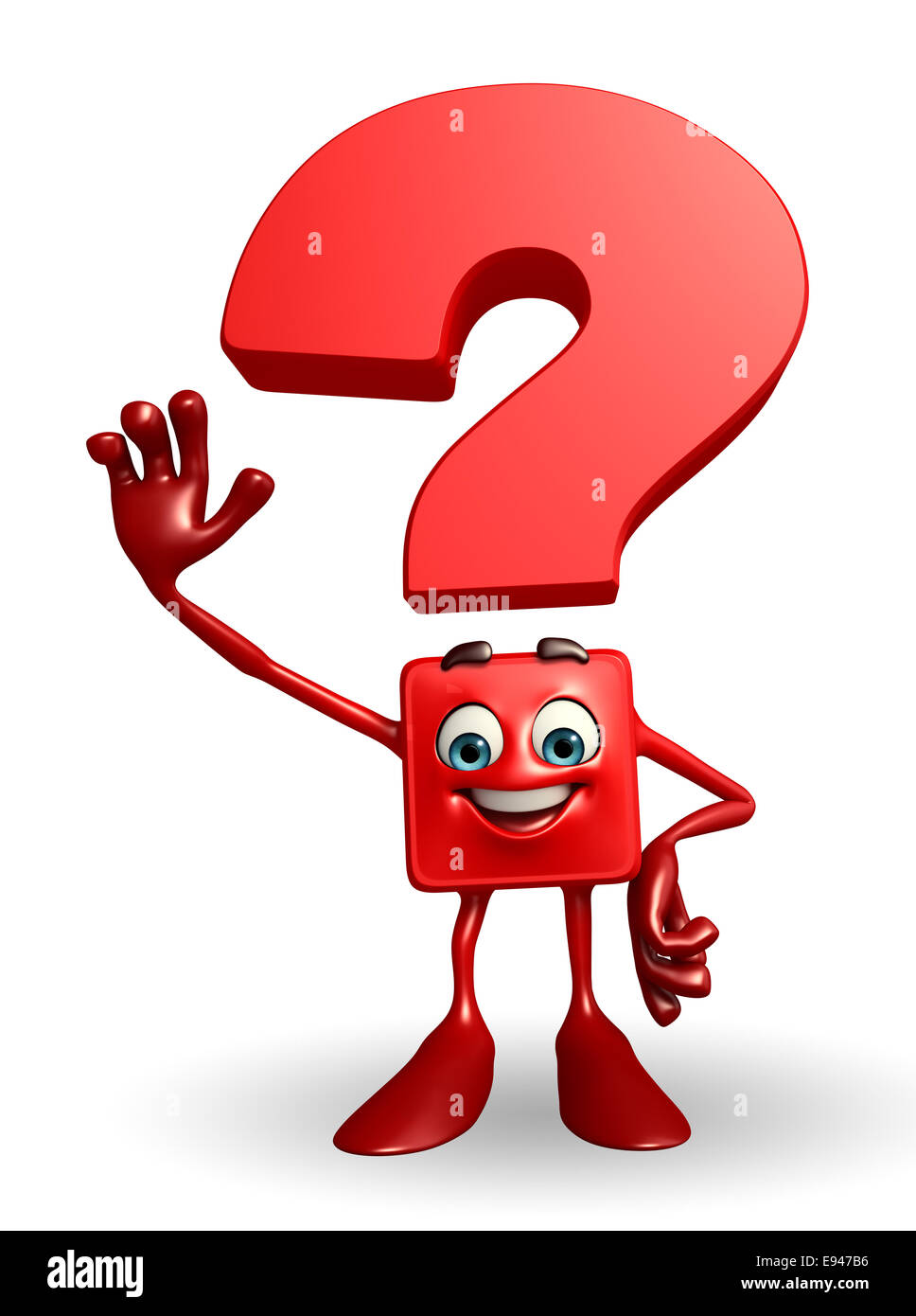 Cartoon Character of Question Mark with hello pose Stock Photo - Alamy