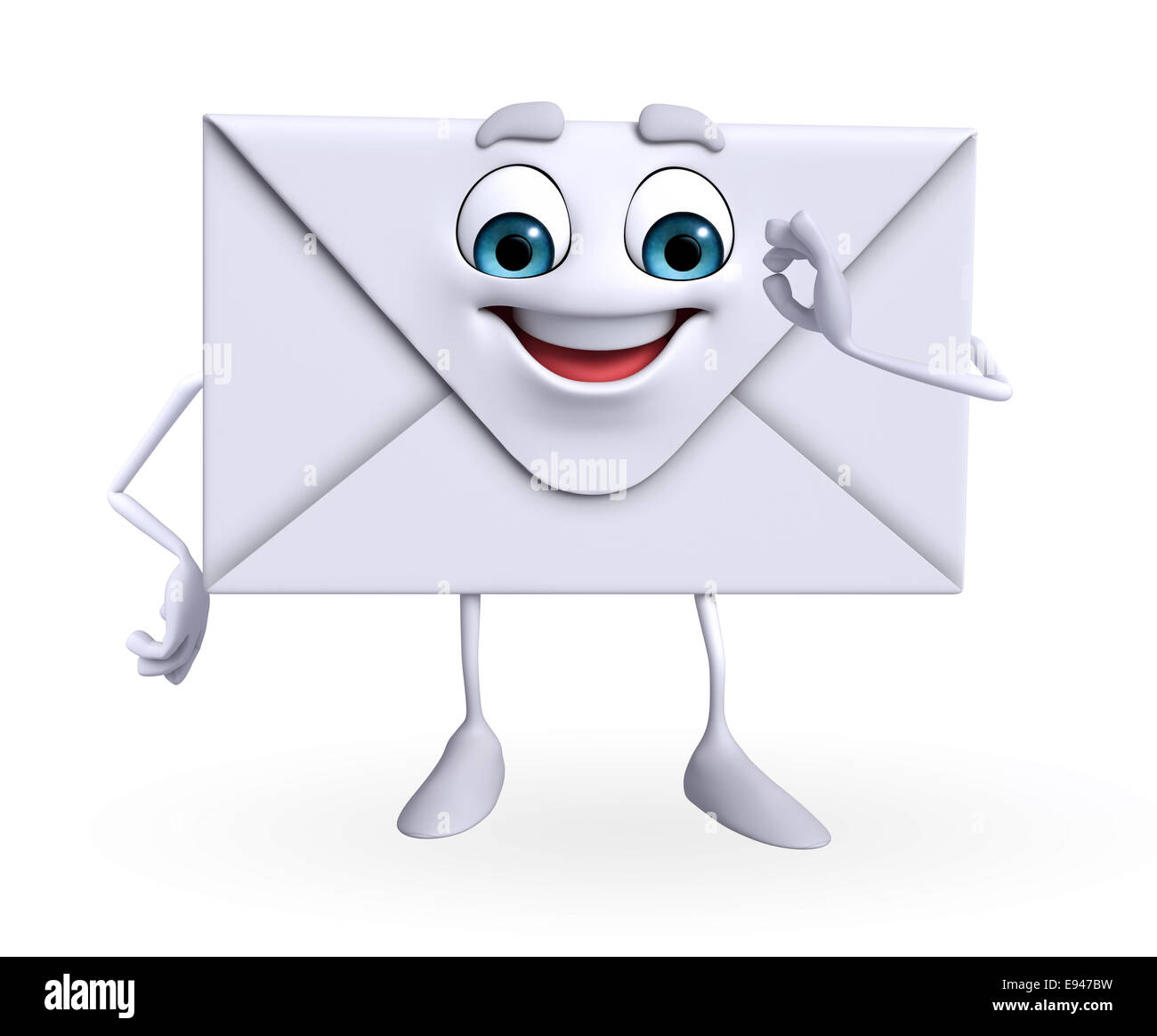 Cartoon Character of mail is happy Stock Photo - Alamy
